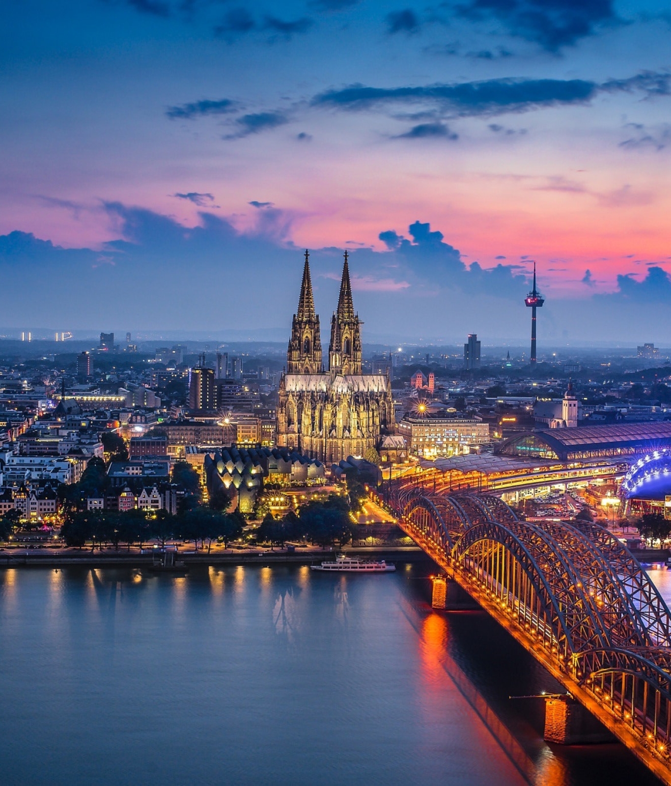 1366x1600 Resolution Germany Cologne Bridge Building City 1366x1600 ...
