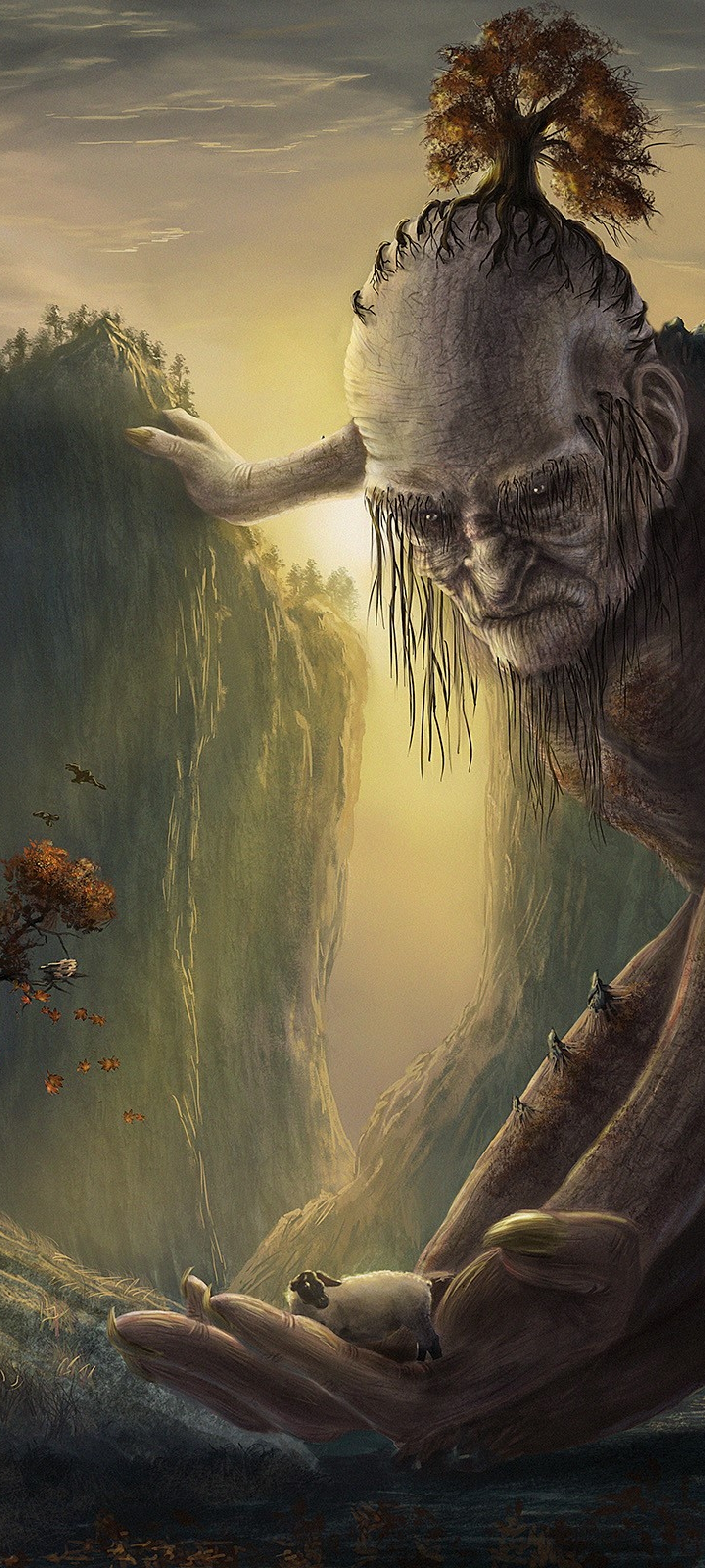 1440x3200 Resolution Giant Mountain Monster In Forest 1440x3200 ...