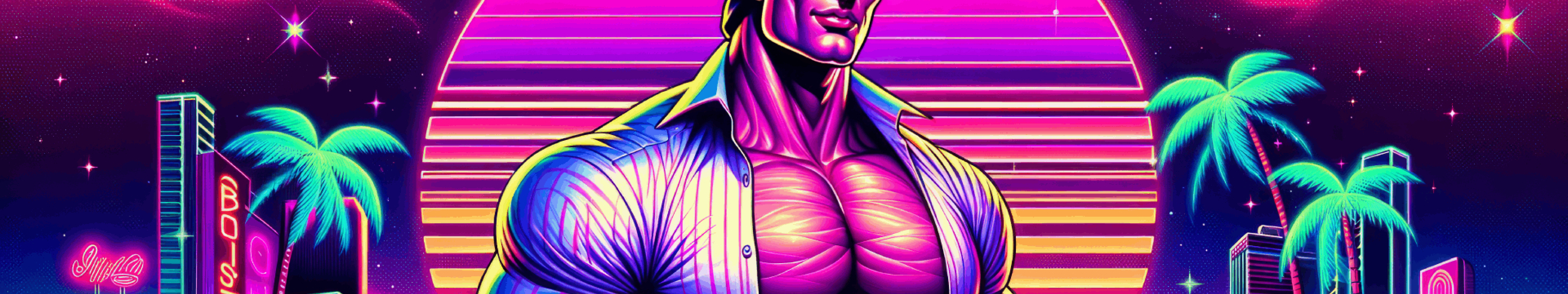 5760x1080 Resolution Giga Chad Retro Neon Meme HD Colorful Art ...