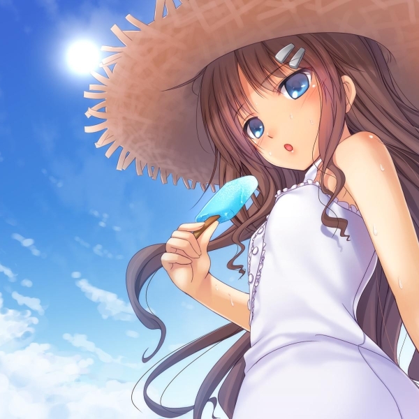 600x600 Resolution girl, anime, hat 600x600 Resolution Wallpaper ...