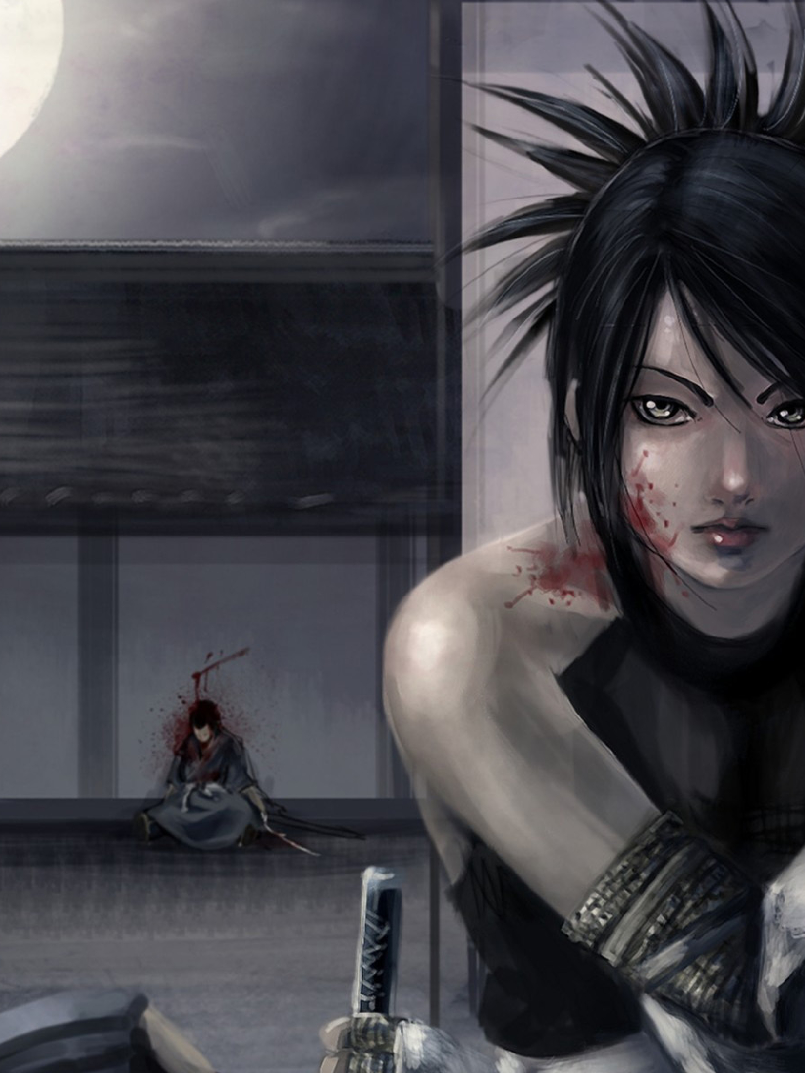 1650x2200 Resolution girl, anime, knife 1650x2200 Resolution Wallpaper ...