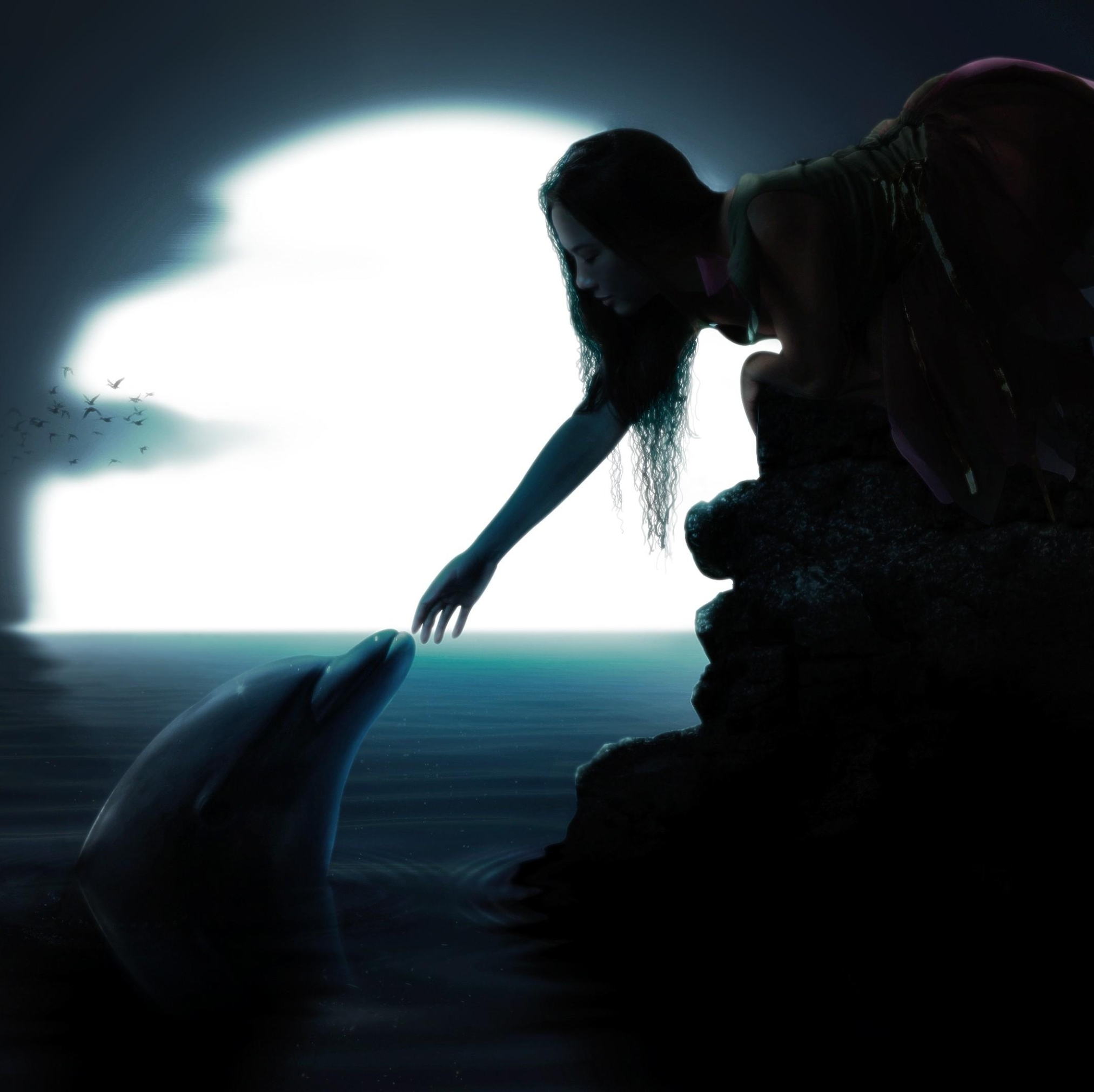 2025x2022 Resolution girl, dolphin, friendship 2025x2022 Resolution ...