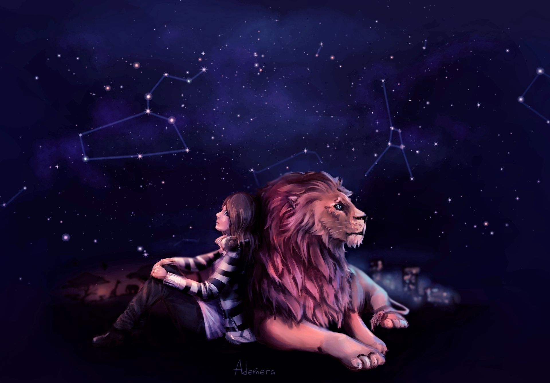 1920x1339 Resolution Girl Dreaming With Lion 1920x1339 Resolution ...