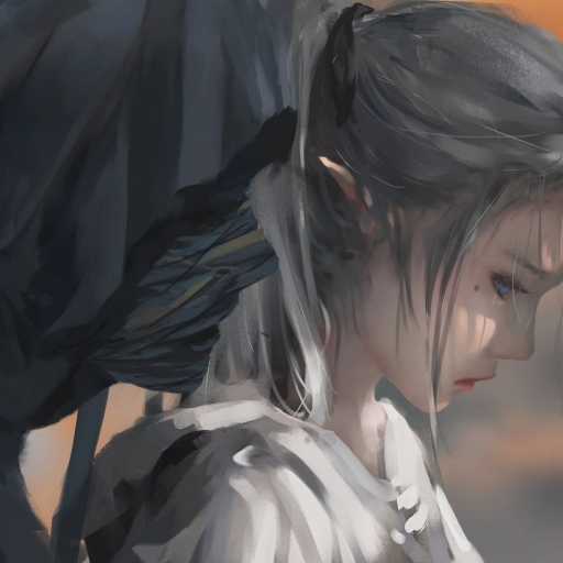 512x512 girl, face, hood 512x512 Resolution Wallpaper, HD Anime 4K ...