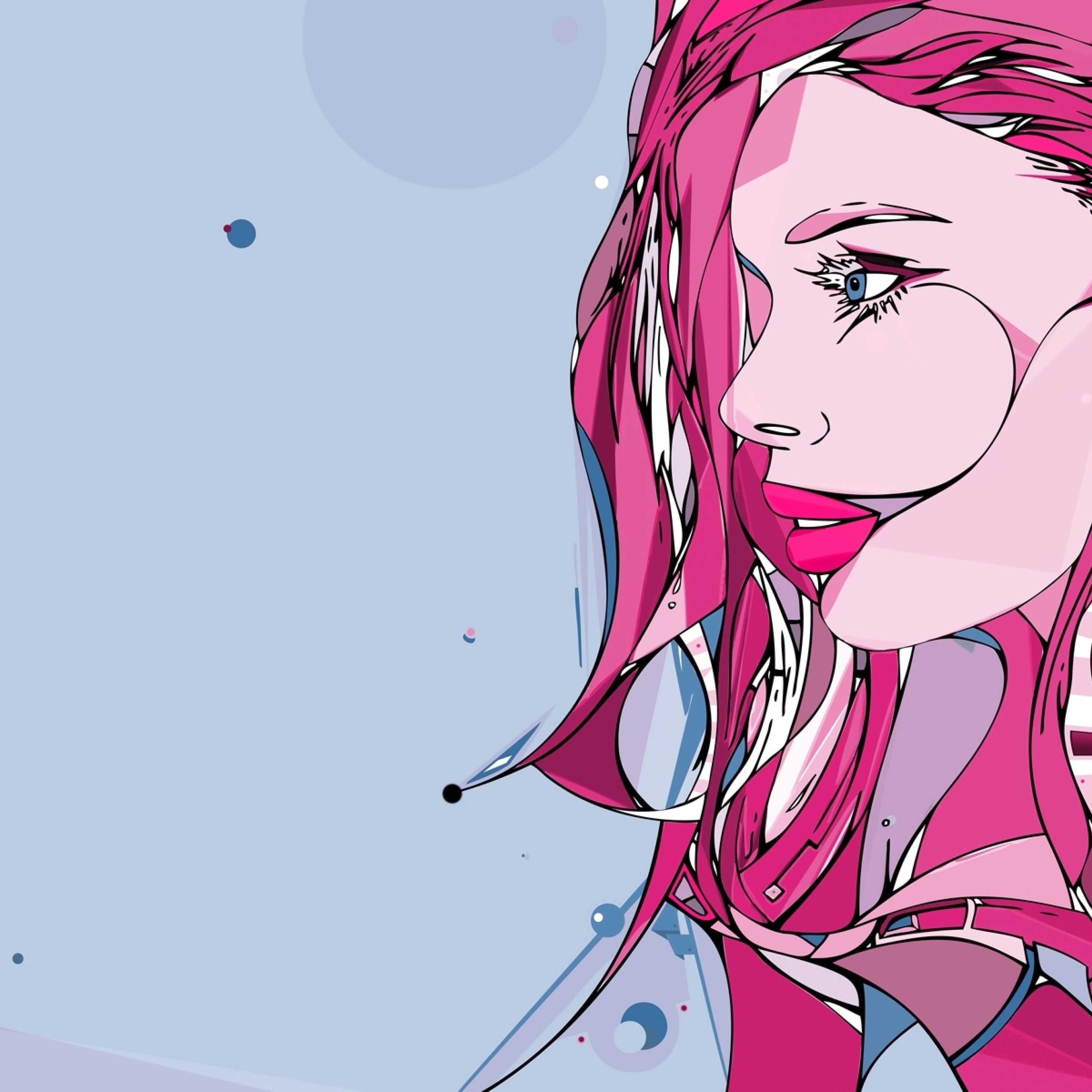 2932x2932 Resolution girl, face, line Ipad Pro Retina Display Wallpaper ...