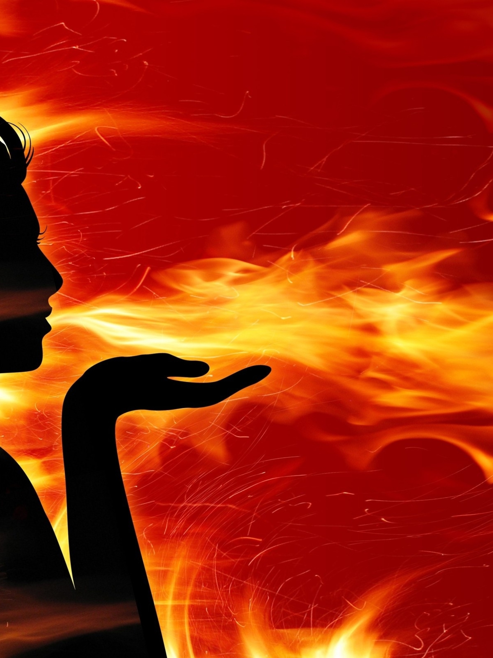 1668x2226 girl, fire, flame 1668x2226 Resolution Wallpaper, HD Vector ...