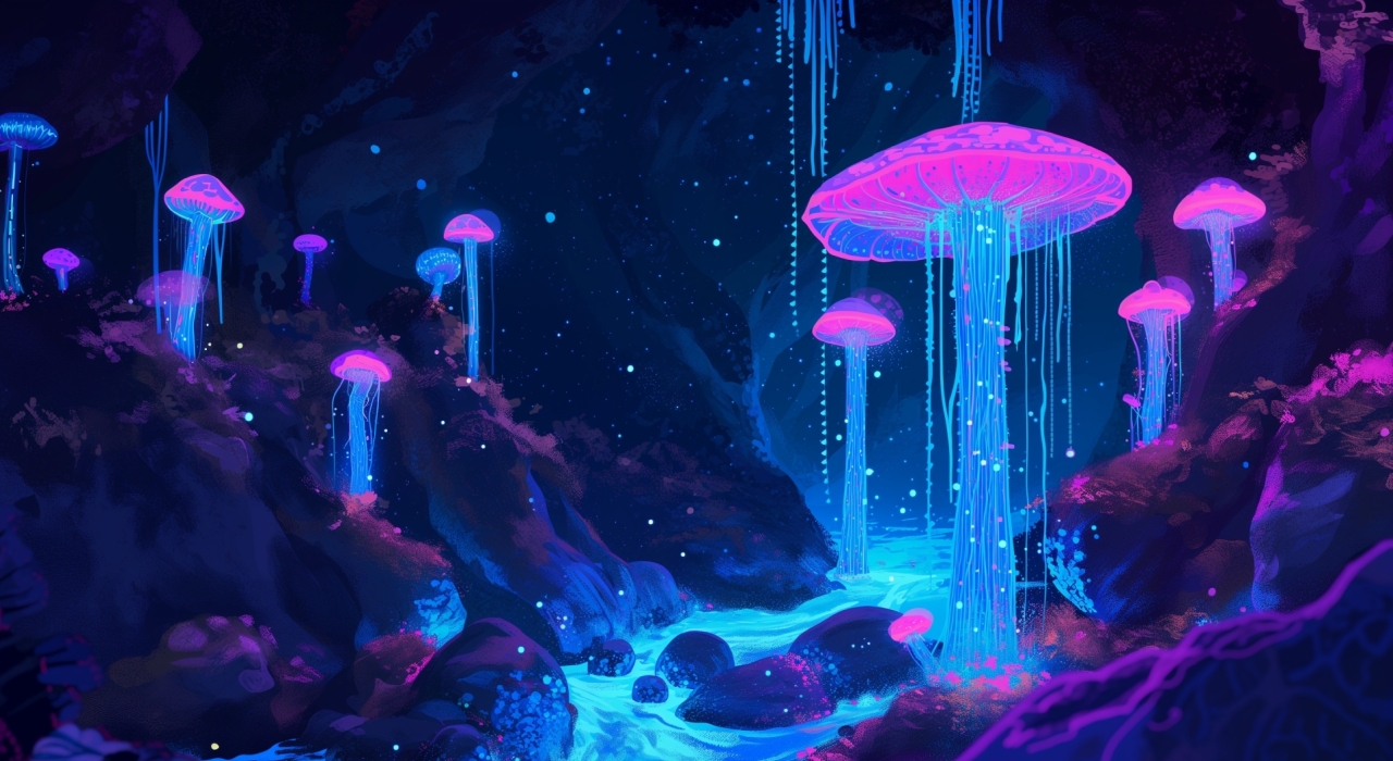 1280x700 Resolution Glowing Mushroom Cave HD 1280x700 Resolution ...