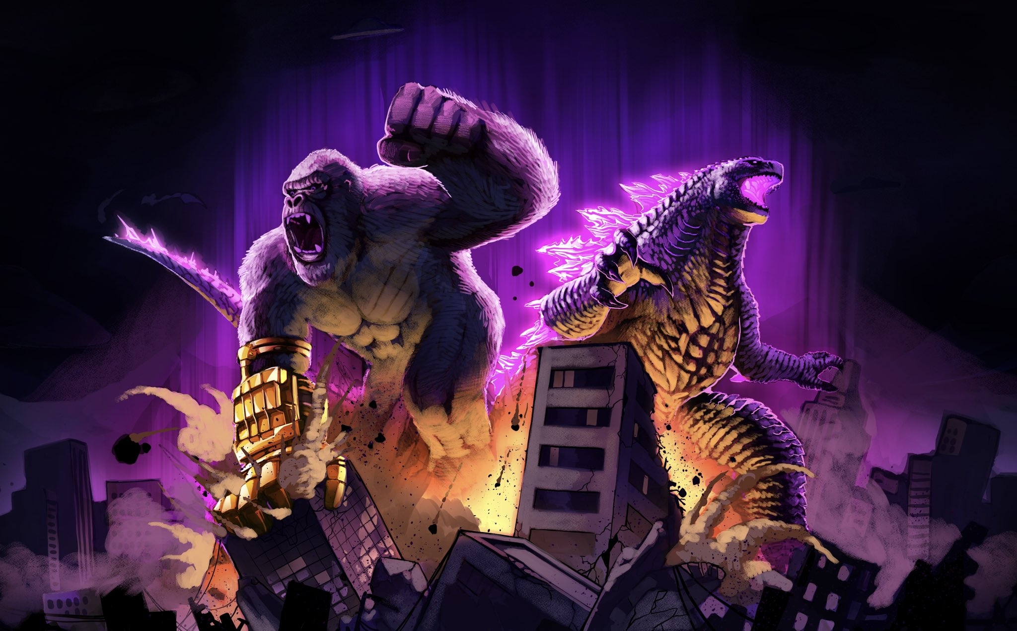 Godzilla X Kong Cool Poster Wallpaper HD Movies 4K Wallpapers Images