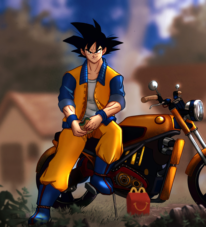 680x750 Resolution Goku Motorcycle 680x750 Resolution Wallpaper ...