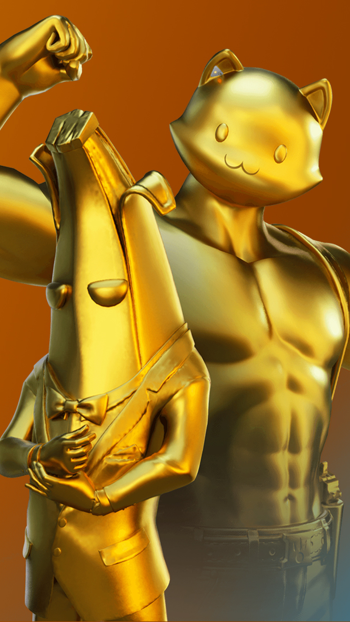 1440x2561 Resolution Gold Agent Peely and Meowscles Fortnite Season 12 ...