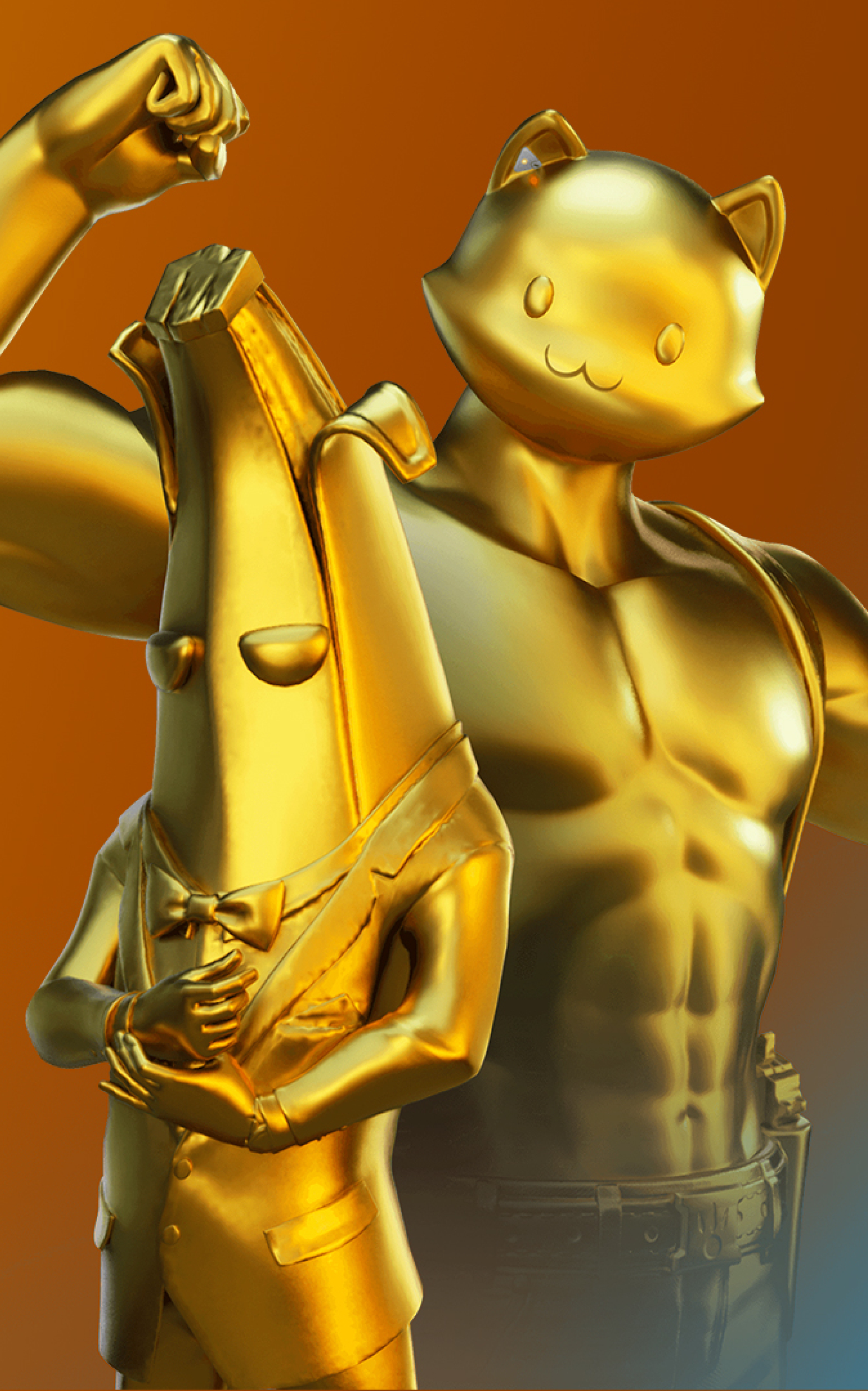 1848x2960 Gold Agent Peely and Meowscles Fortnite Season 12 Skin ...