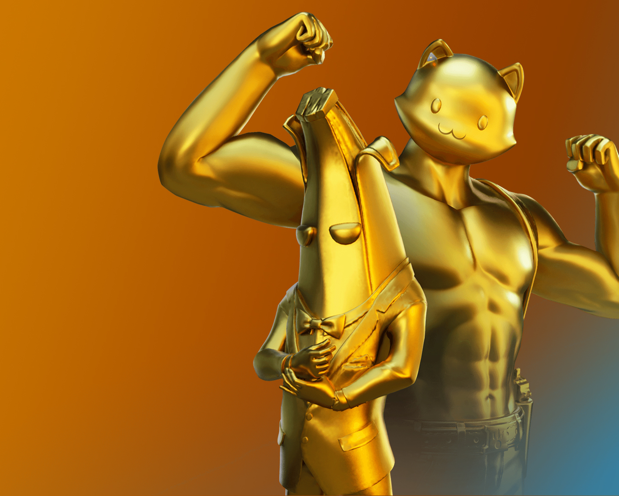 2156x1726 Resolution Gold Agent Peely and Meowscles Fortnite Season 12 ...