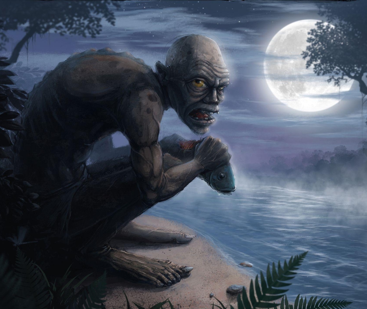 1280x1080 Resolution gollum, river, fish 1280x1080 Resolution Wallpaper ...