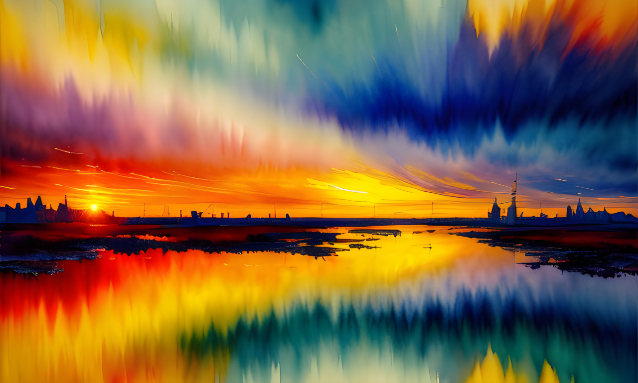 1280x769 Resolution Gradient Cloudy Sunset 4K AI Painting 1280x769 ...