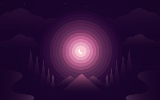 320x200 Resolution Gradient Nightscape Digital Art Moon 320x200 ...