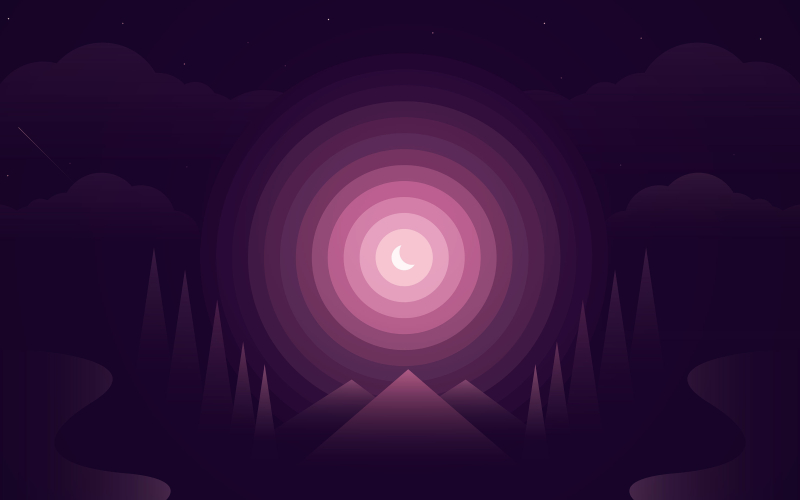 800x500 Resolution Gradient Nightscape Digital Art Moon 800x500 ...