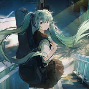 300x300 Resolution Green hair Hatsune Miku Vocaloid 300x300 Resolution ...