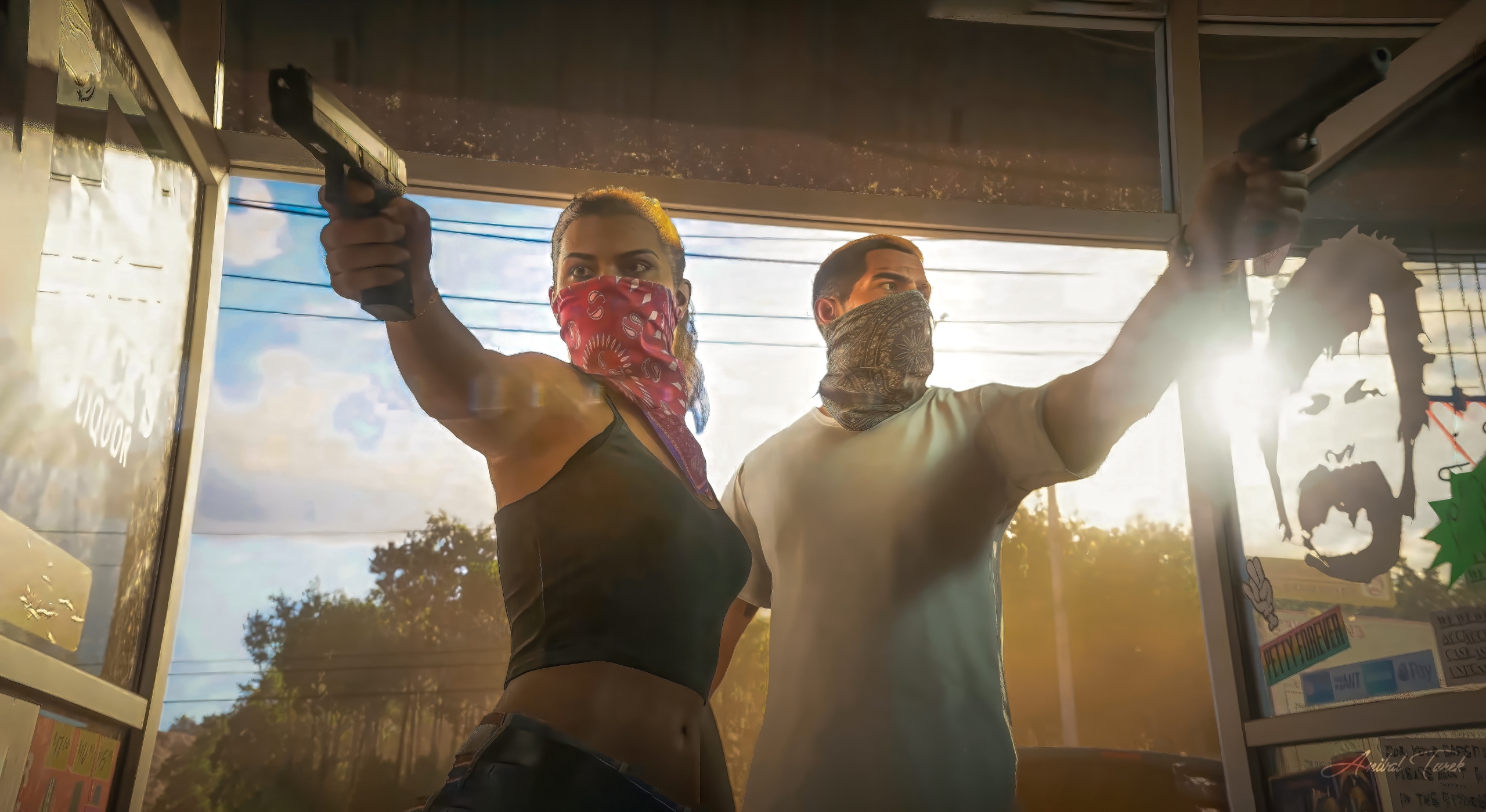 2560x1400 Resolution GTA VI Lucia and Jason Official Key Art 2560x1400 ...
