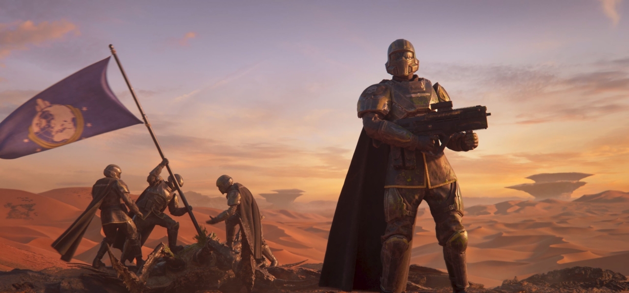 1288x600 Resolution Helldivers 2 Game Battle Scene 1288x600 Resolution ...