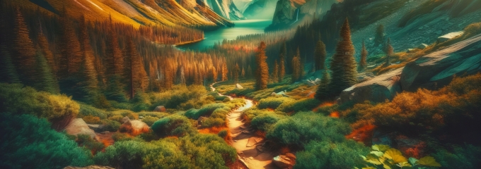 680x240 Resolution Hiking Trail Paradise HD Adventure 680x240 ...