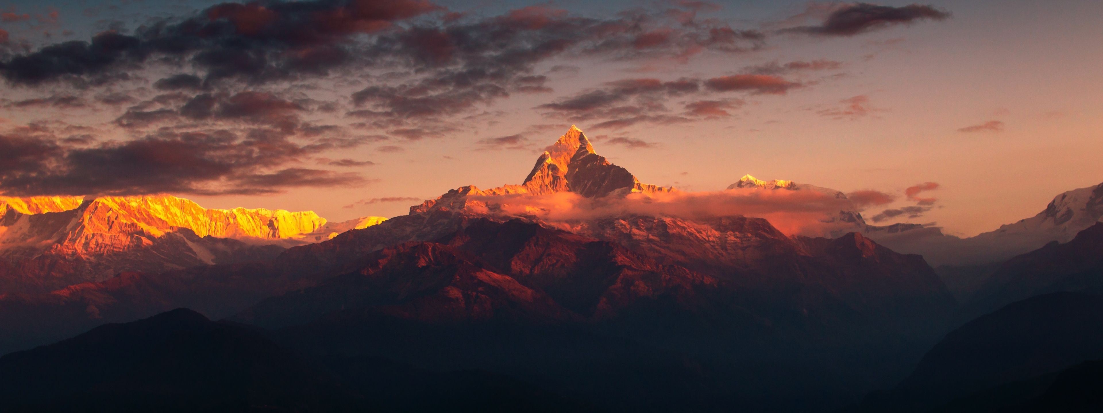3840x1440 Resolution Himalayas Cloudy Mountains Top 3840x1440 ...