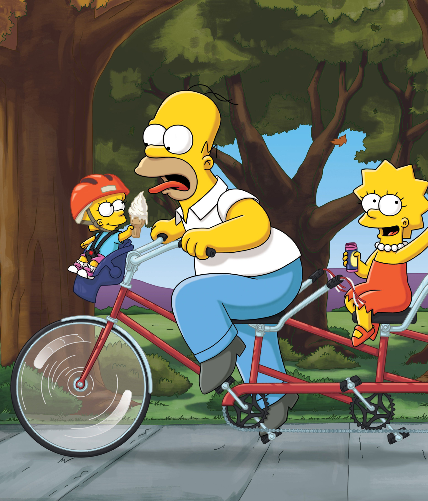 1366x1600 Resolution Homer Marge Bart Lisa The Simpsons Family ...