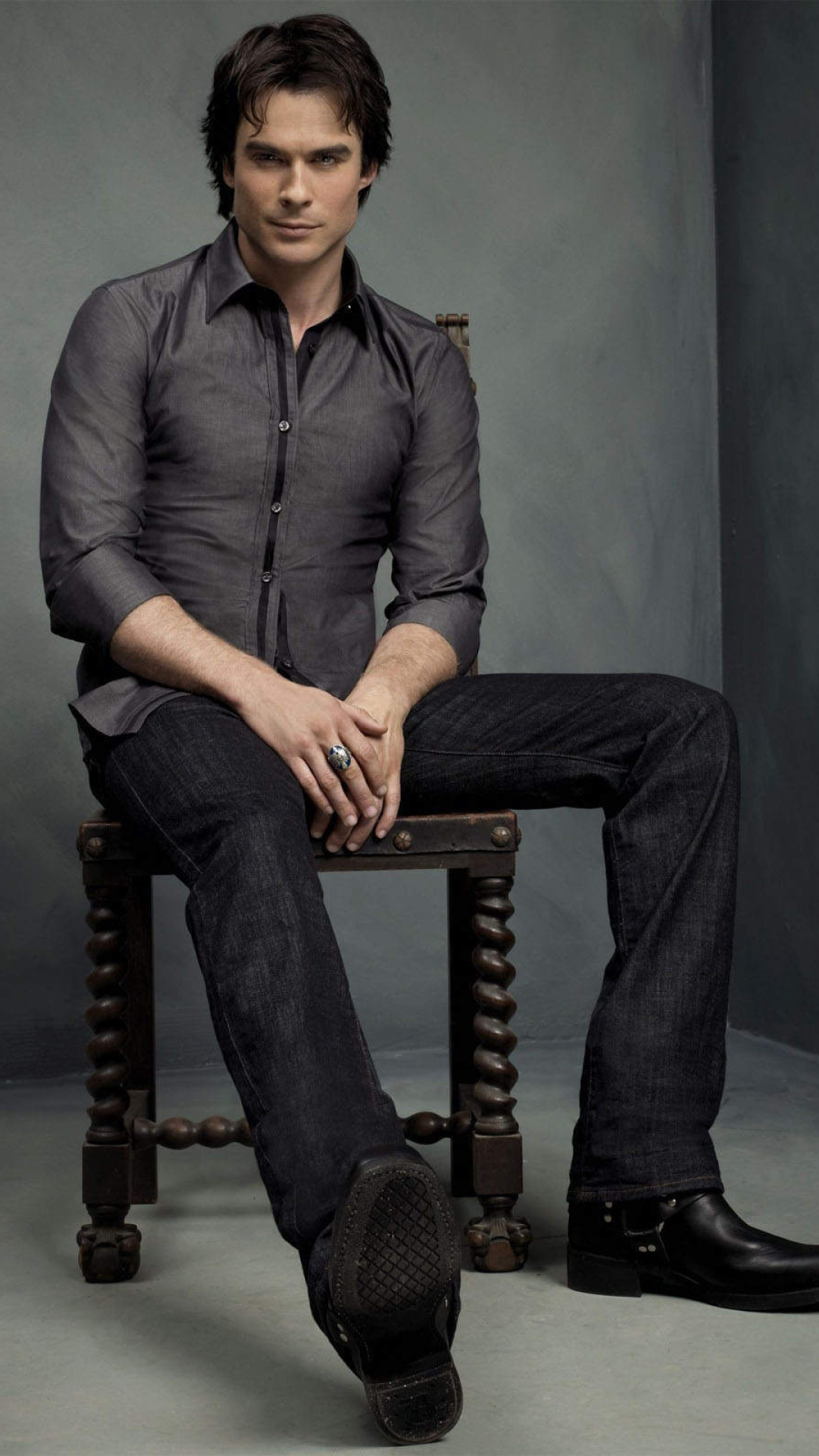 1081x1920 Resolution Ian Somerhalder On Chair Pic 1081x1920 Resolution ...