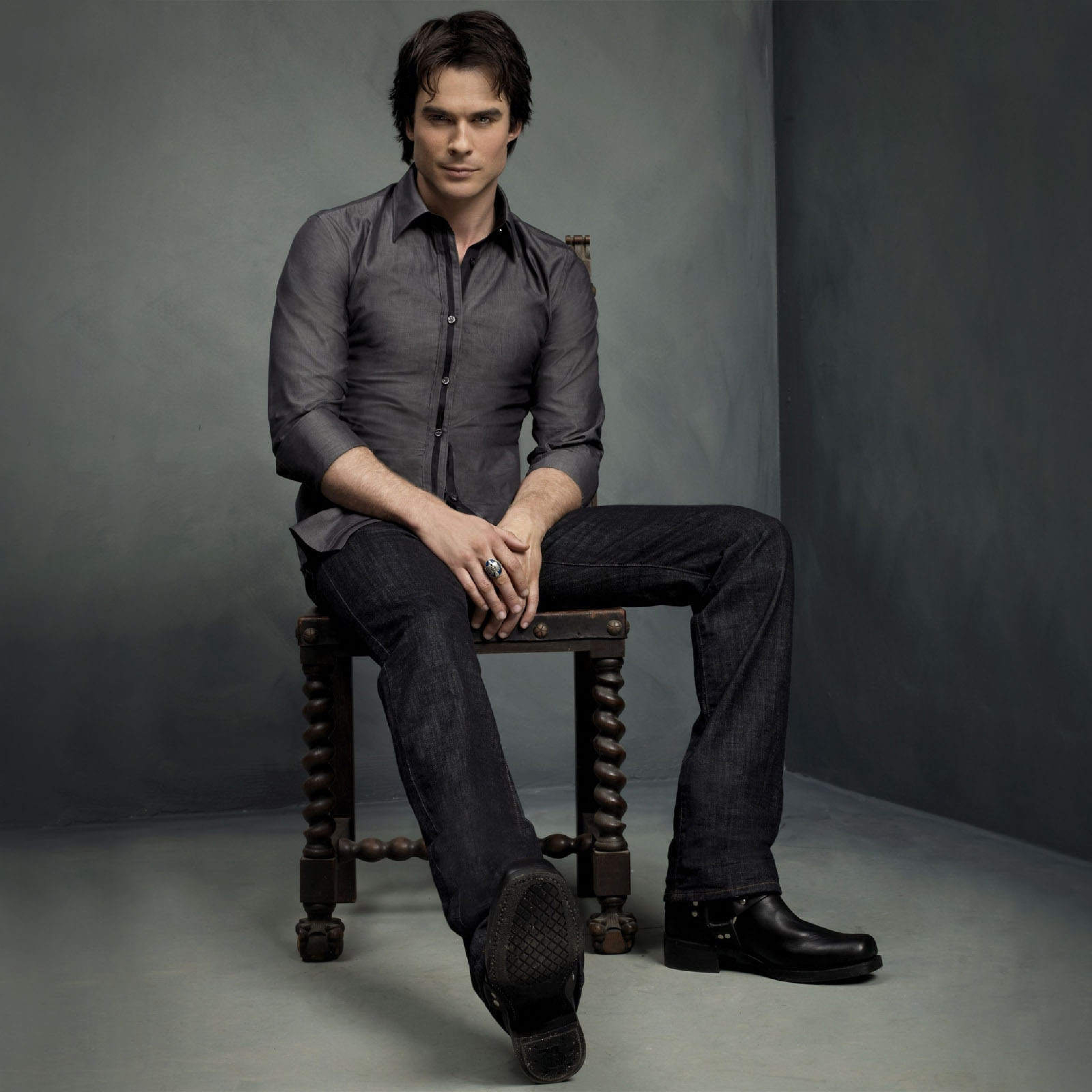 3840x3840 Resolution Ian Somerhalder On Chair Pic 3840x3840 Resolution ...