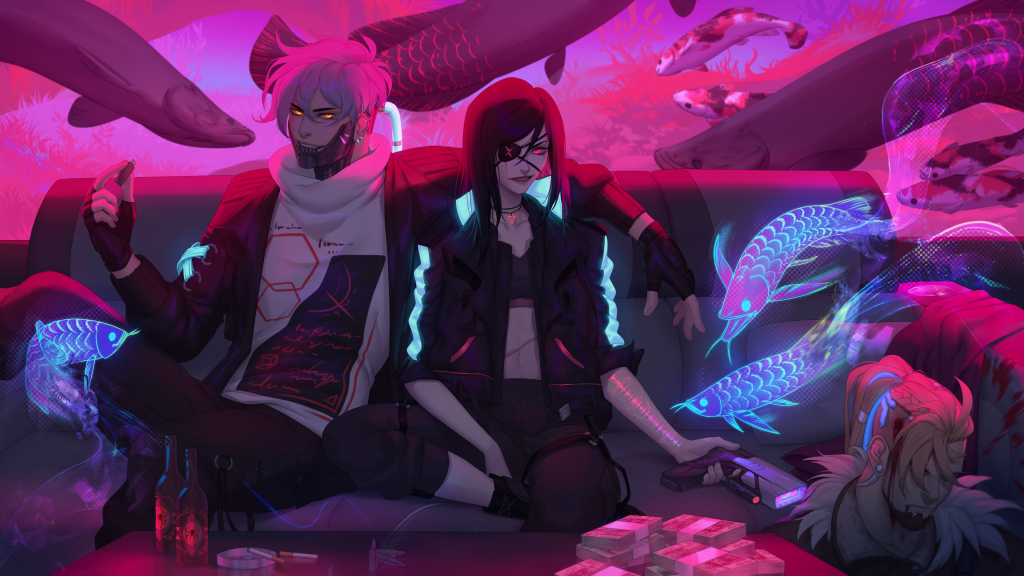 1024x576 Resolution Illustration Cyberpunk 2077 Night City 1024x576 ...