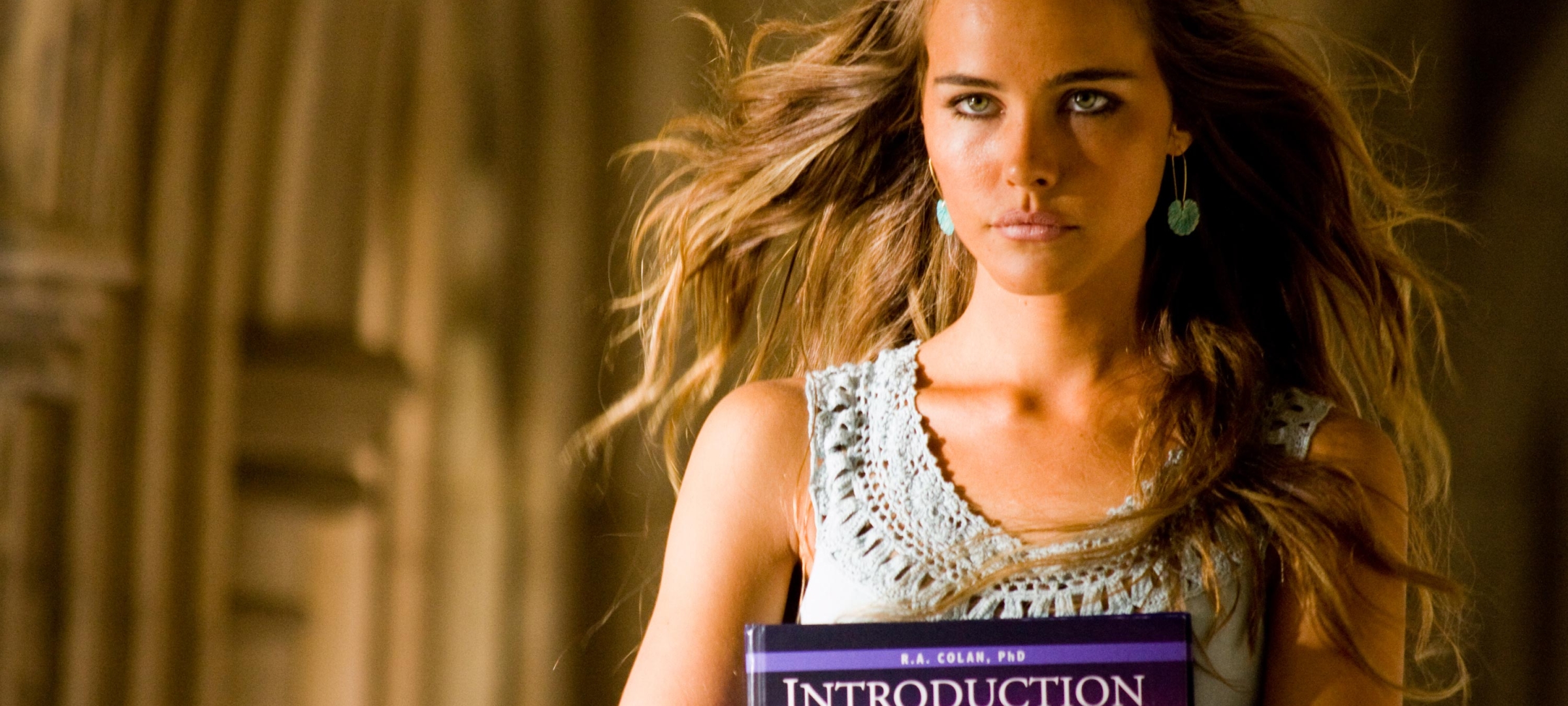 2400x1080 Resolution Isabel Lucas With Books Images 2400x1080 ...