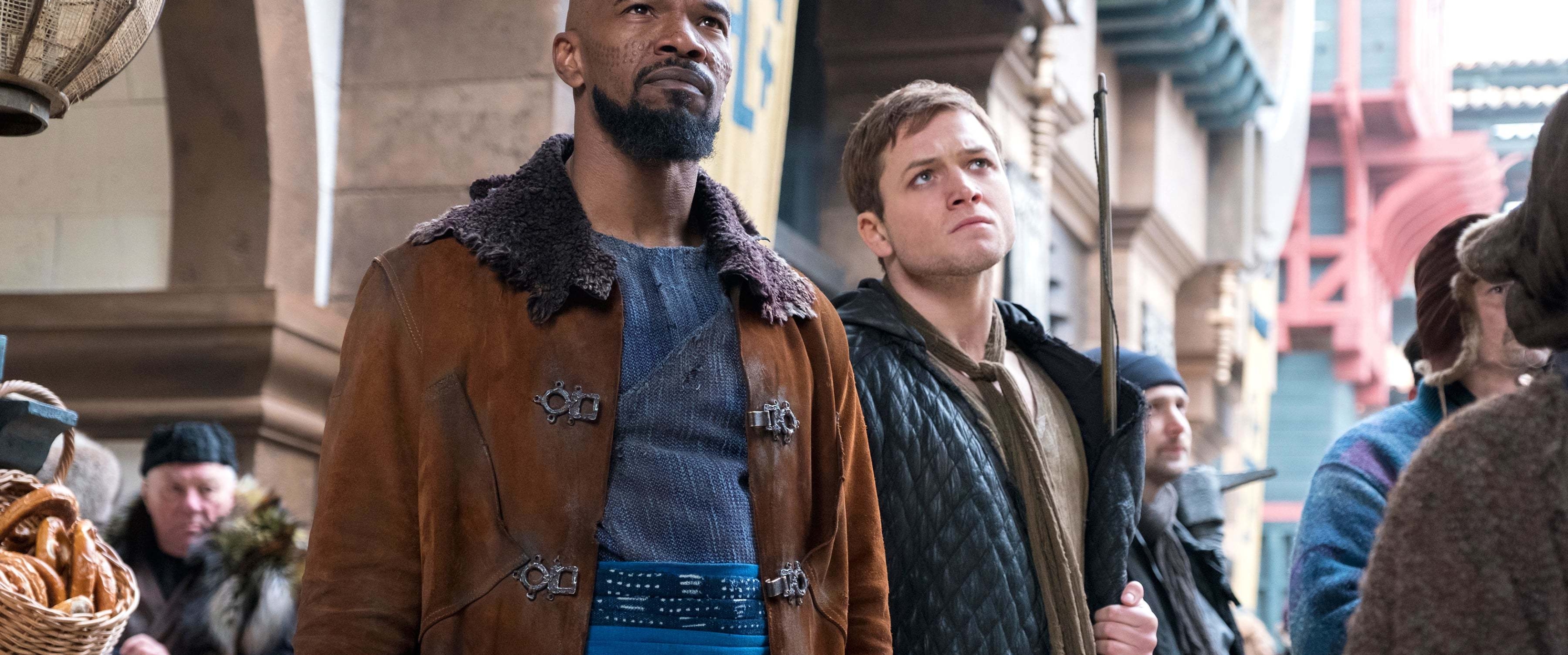3449x1440 Resolution Jamie Foxx & Taron Egerton From Robin Hood ...