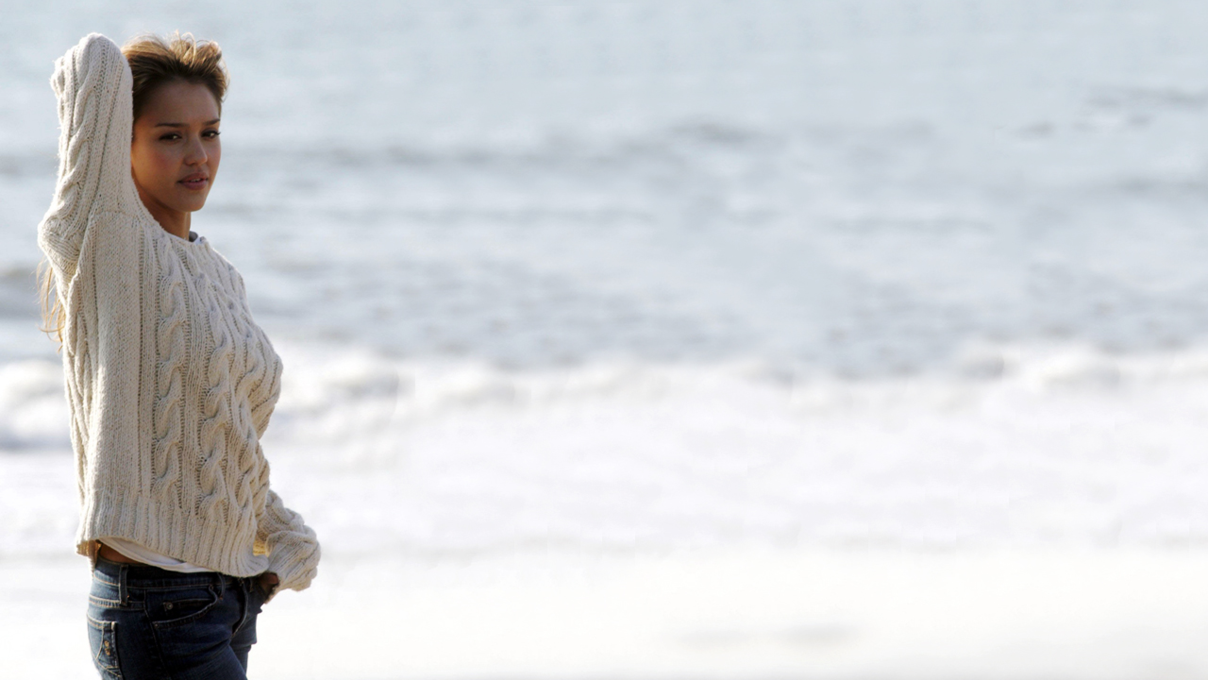 3840x2161 Resolution Jessica Alba Beach Photoshoot 3840x2161 Resolution ...