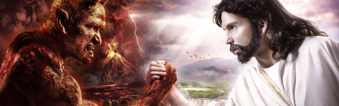 1440x450 Resolution Jesus vs Demon 1440x450 Resolution Wallpaper ...