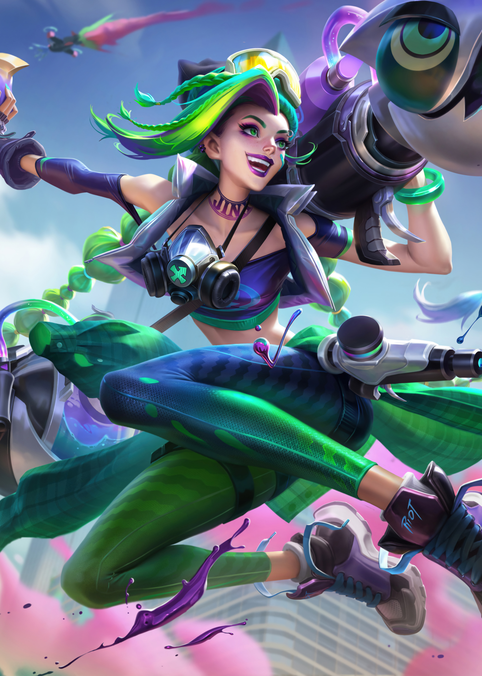 1536x2152 Resolution Jinx 8K Chromacrash League of Legends: Wild Rift ...