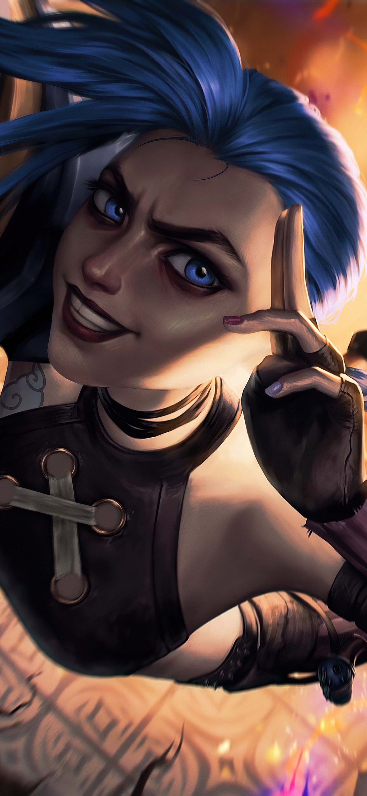 1179x2556 Resolution Jinx Arcane 4k League Of Legends Art 1179x2556 ...
