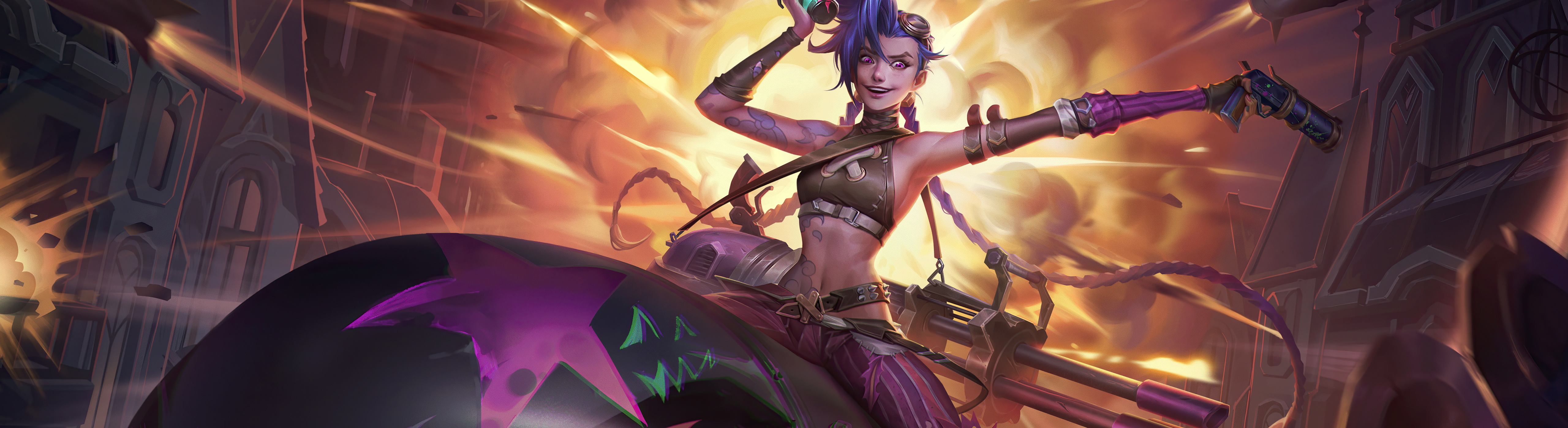 5120x1400 Resolution Jinx Art League Of Legends Arcane Show 5120x1400 ...