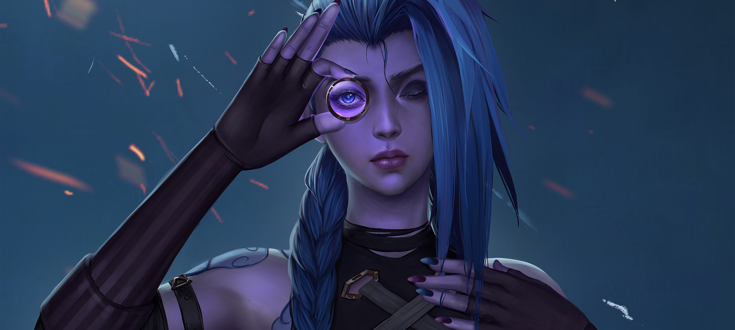 2400x1080 Resolution Jinx Cool League Of Legends Arcane Art 2400x1080 ...