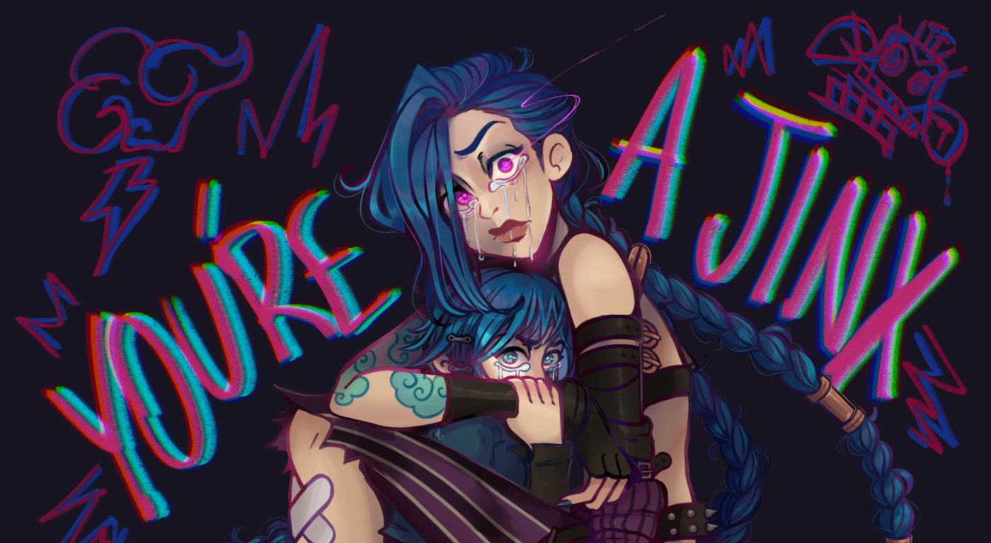1400x768 Resolution Jinx Crying Arcane HD League Of Legends 1400x768 ...