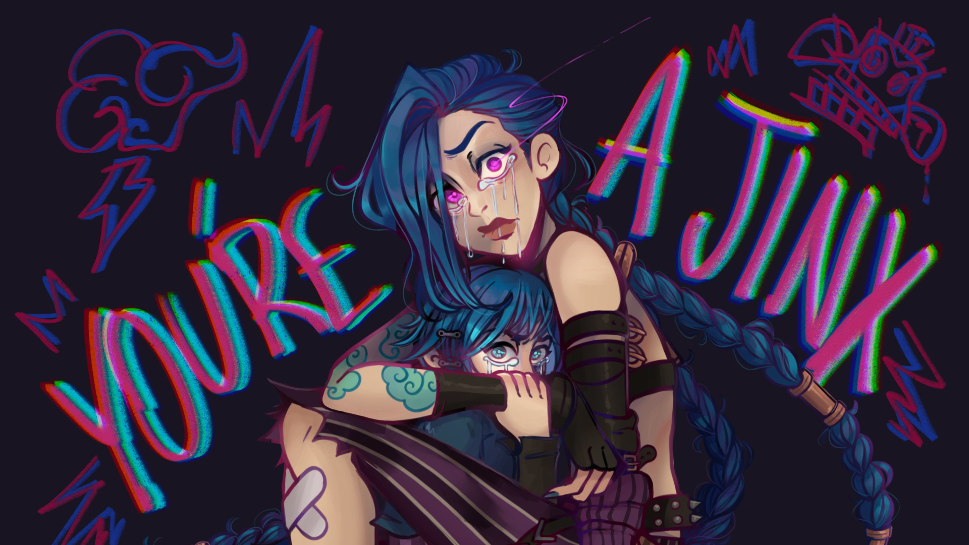 1920x1081 Resolution Jinx Crying Arcane HD League Of Legends 1920x1081 ...
