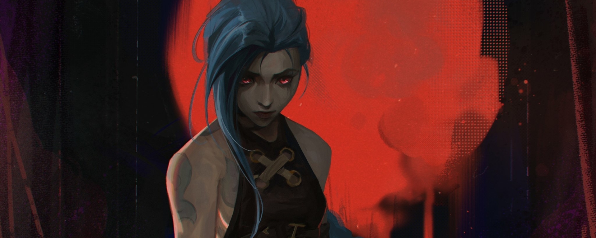 1920x768 Resolution Jinx LoL Arcane Art 1920x768 Resolution Wallpaper ...