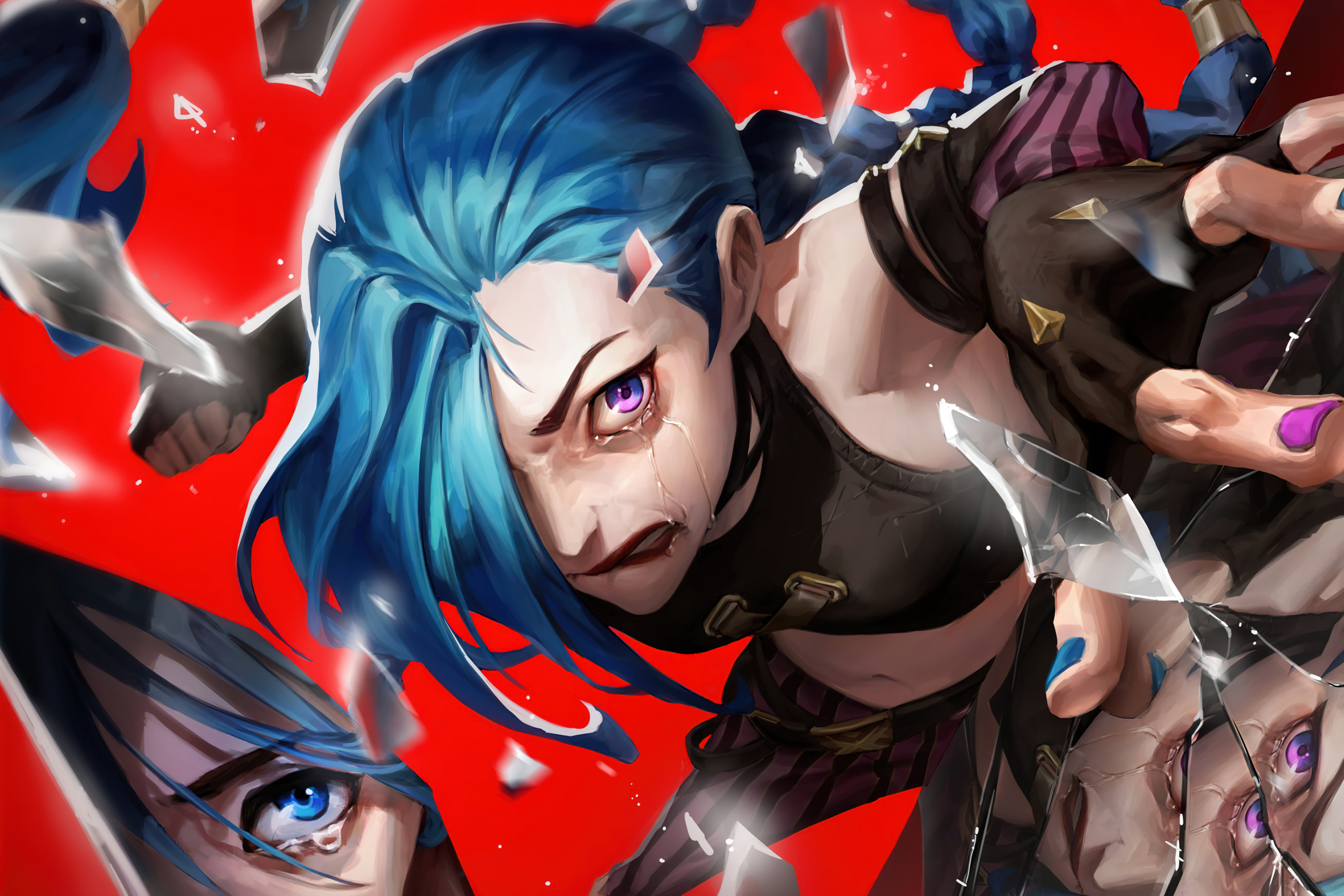 3000x2000 Resolution Jinx Sad League Of Legends Art Arcane HD 3000x2000 ...