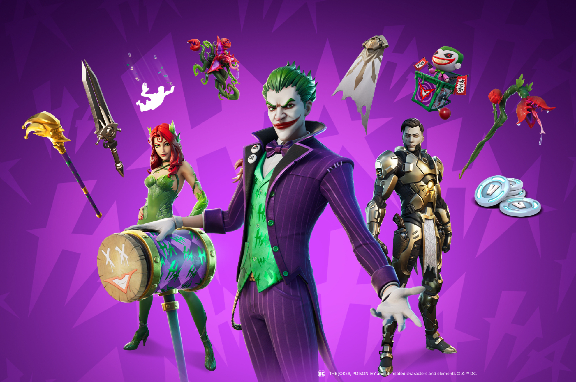 1977x1313 Resolution Joker Midas Rex and Poison Ivy Fortnite 1977x1313 ...