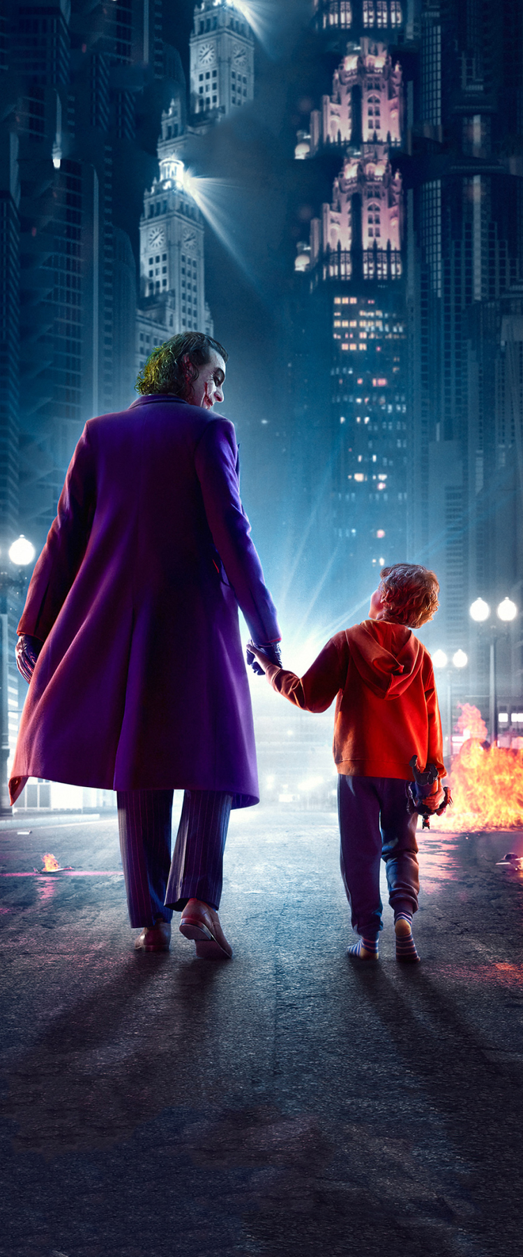 750x1800 Joker Walking and Kid 750x1800 Resolution Wallpaper, HD ...