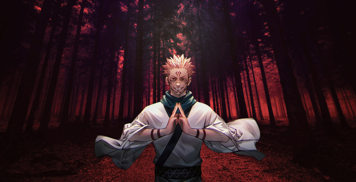 1350x689 Jujutsu Kaisen Sukuna HD Cool Art 1350x689 Resolution ...