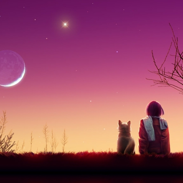 600x600 Resolution kagaya moon, anime, girl 600x600 Resolution ...
