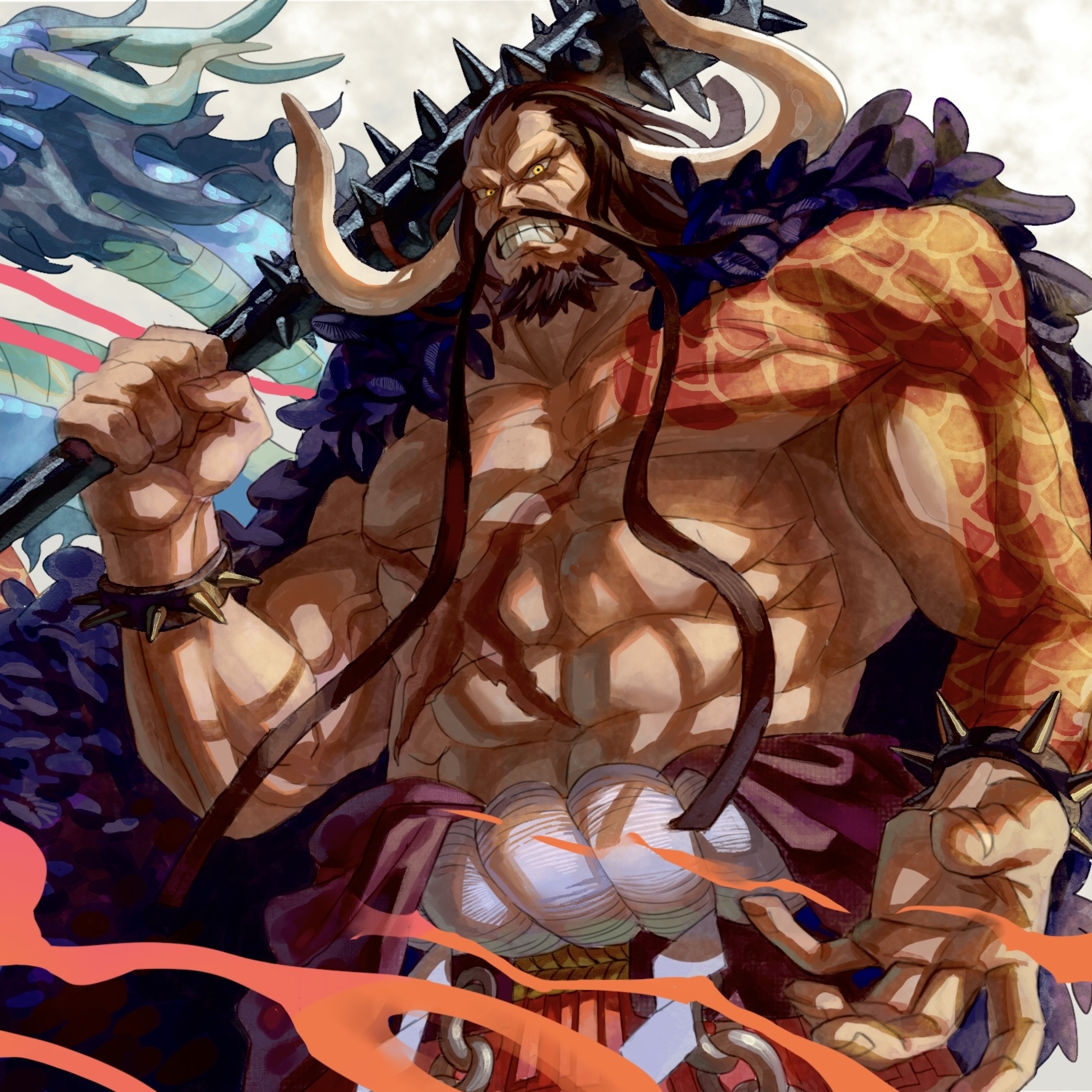 3088x3088 Resolution Kaido Digital Art One Piece 3088x3088 Resolution ...