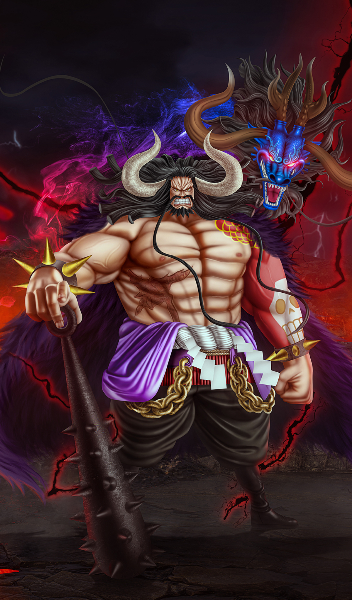 1200x2040 Kaido HD One Piece 2022 FanArt 1200x2040 Resolution Wallpaper ...