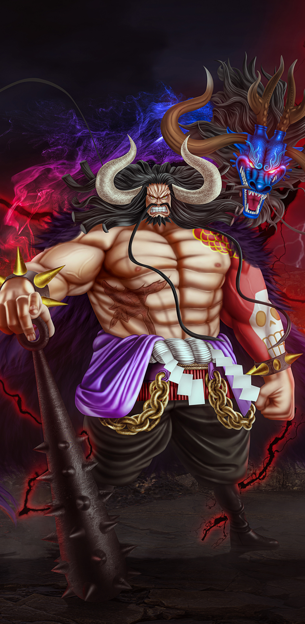 1176x2400 Resolution Kaido HD One Piece 2022 FanArt 1176x2400 ...