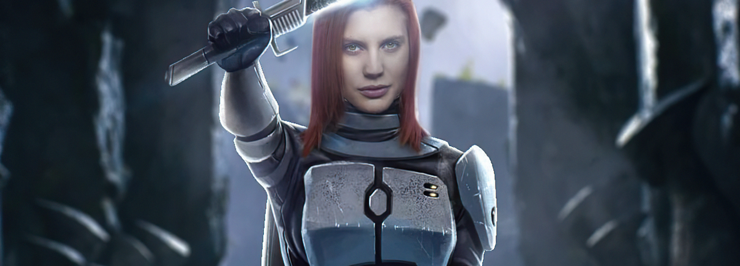2500x900 Katee Sackhoff As Bo Katan Kryze Mandalorian Art 2500x900 ...
