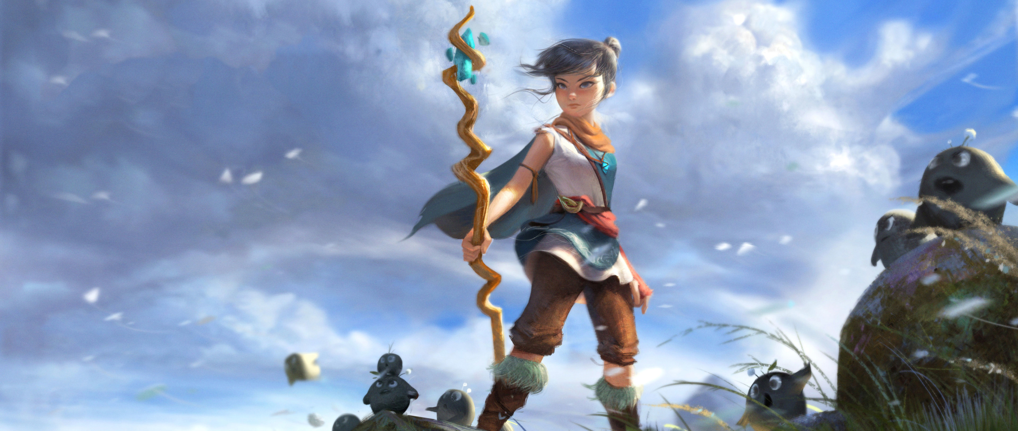 3400x1440 Kena Bridge Of Spirits Poster 3400x1440 Resolution Wallpaper ...